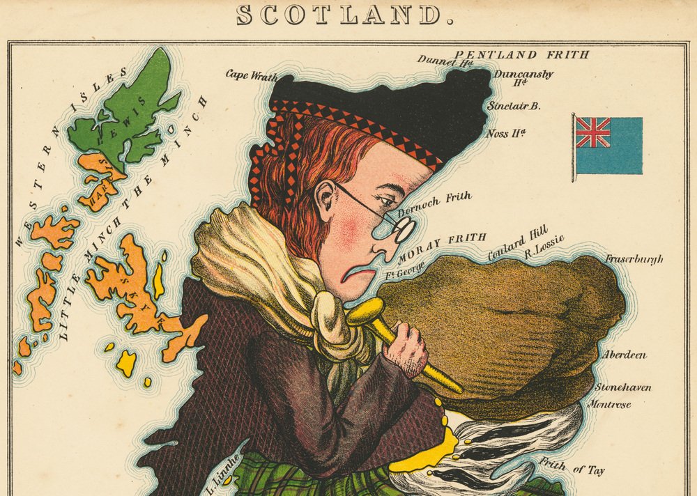 Satirical Map of Scotland for sale at Pamono