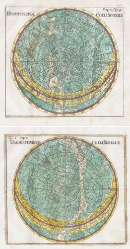 18th Century Celestial Charts of the Northern and Southern Skies, Set ...
