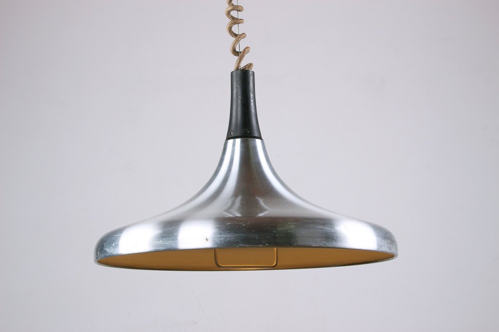 Large German Pendant Light in Chrome Metal by Erco, 1960 for sale at Pamono