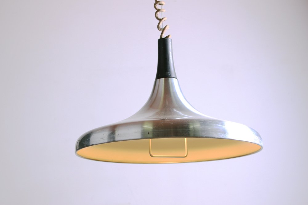 Large German Pendant Light in Chrome Metal by Erco, 1960 for sale at Pamono
