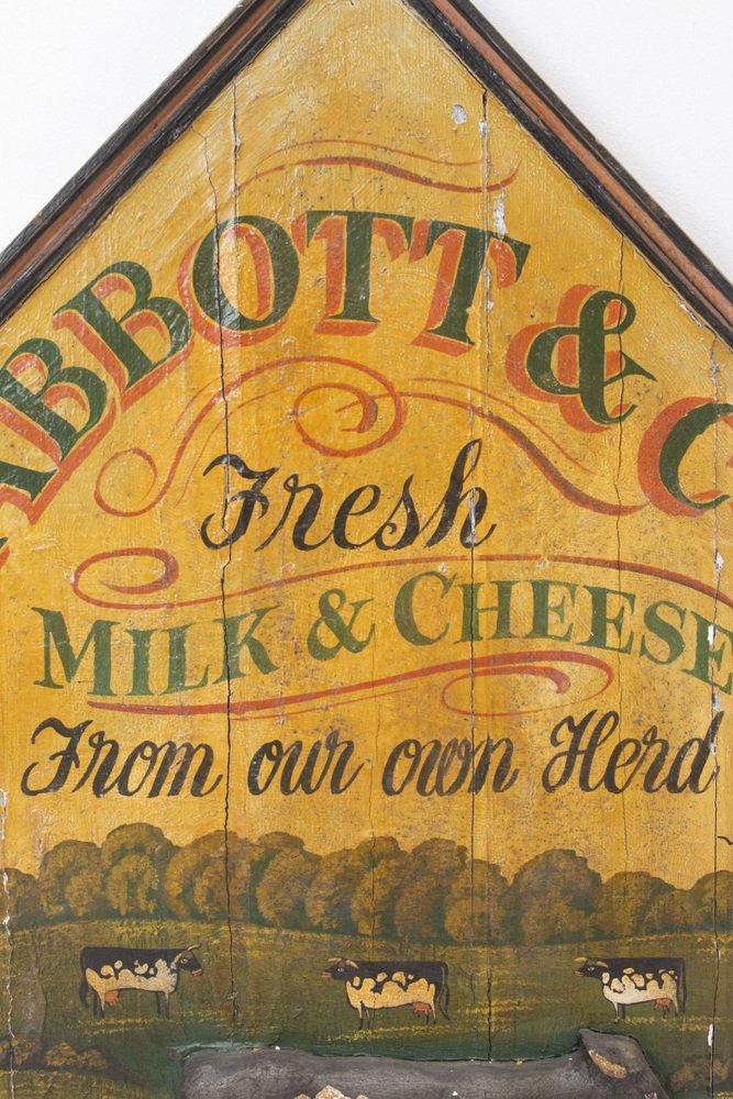 Vintage Wooden Advertising Sign from Abbott & Co., 1950s for sale at Pamono