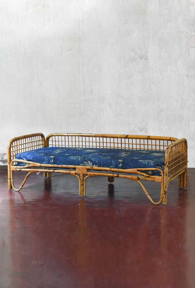 Tan Rattan Daybed, 1980s for sale at Pamono