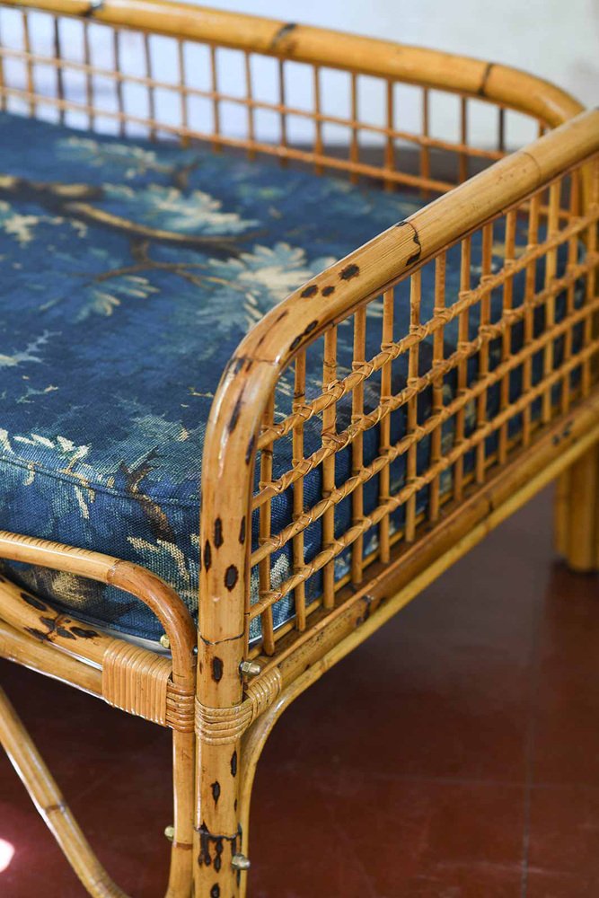 Tan Rattan Daybed, 1980s for sale at Pamono