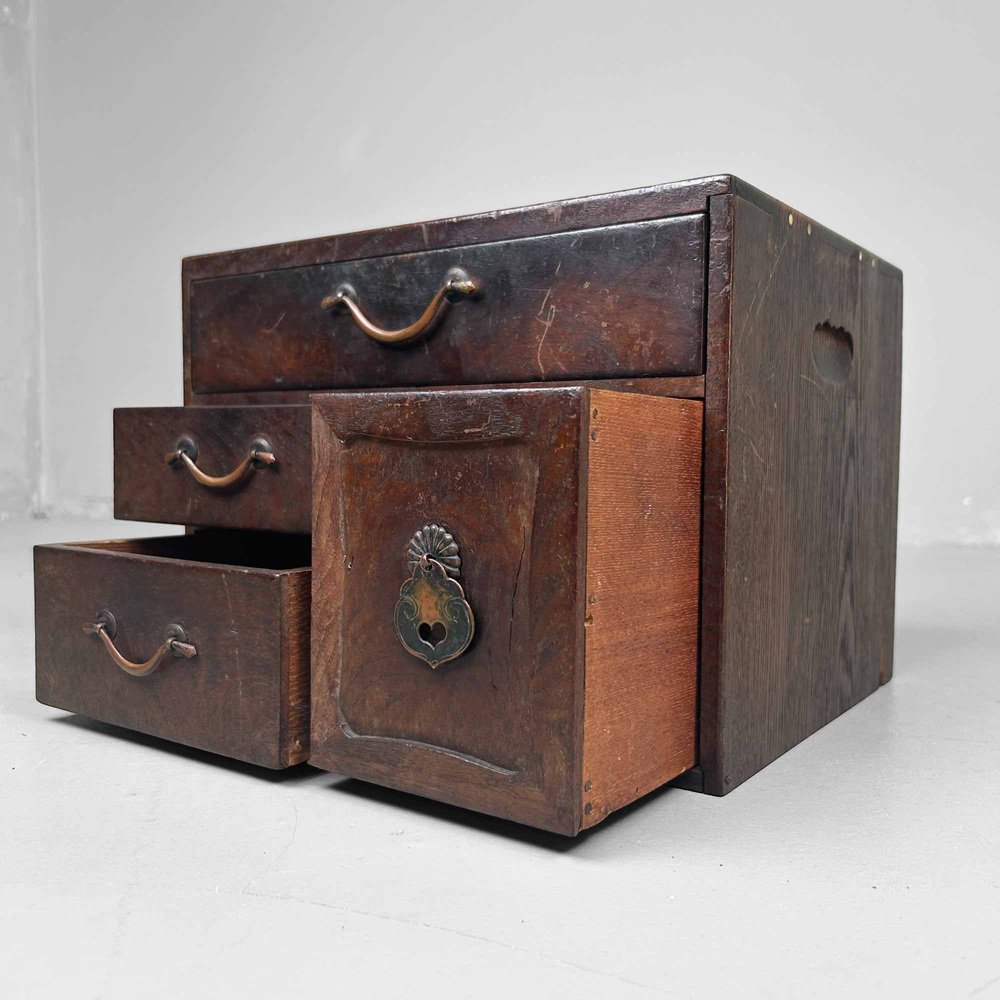 Small Meiji Tansu Japanese Drawer Cabinet, 1890s for sale at Pamono