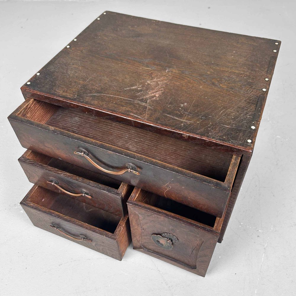 Small Meiji Tansu Japanese Drawer Cabinet, 1890s for sale at Pamono