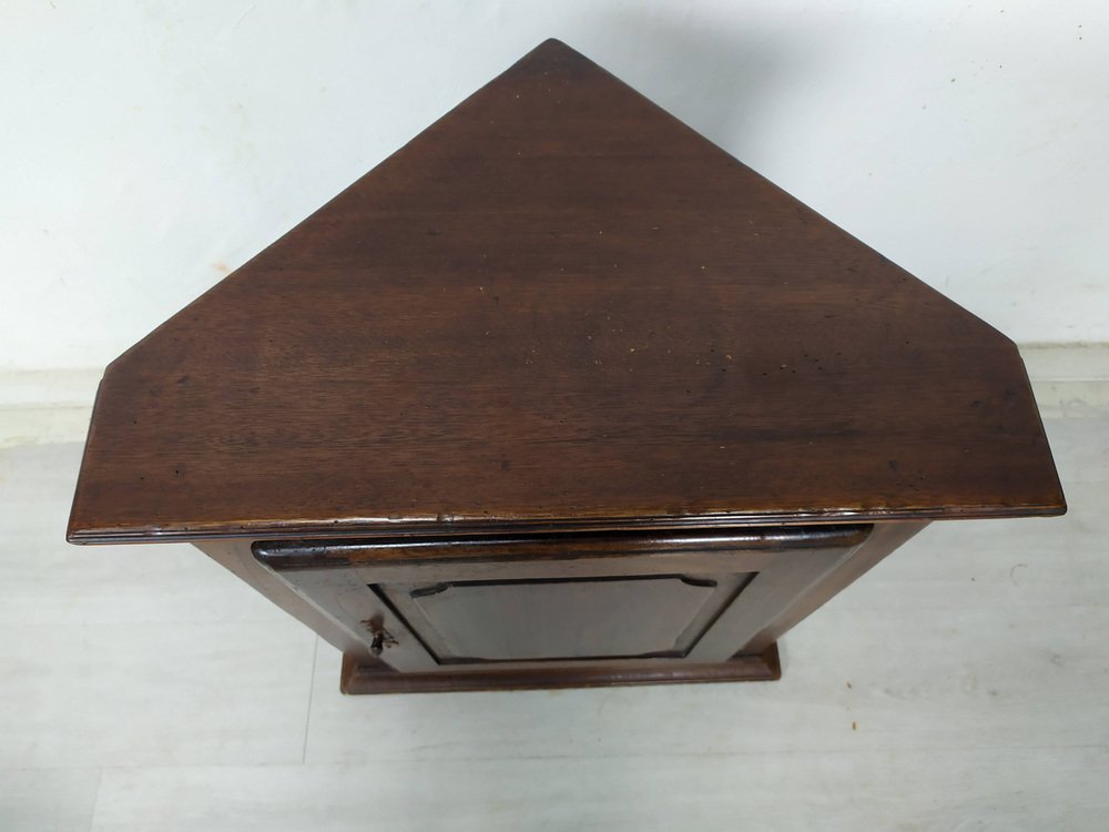 Rustic Walnut Corner Cabinet for sale at Pamono