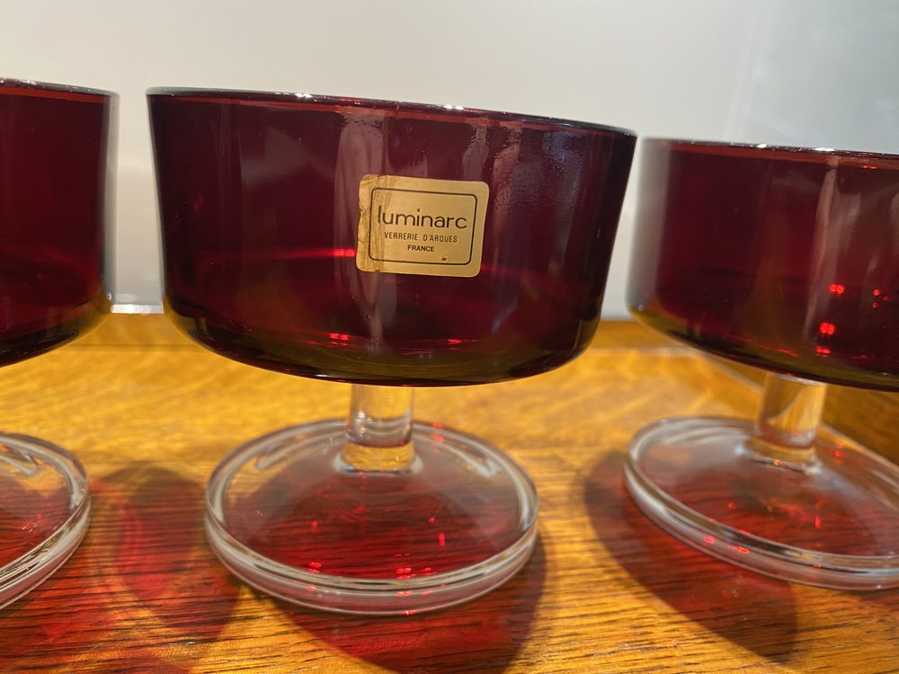 Luminarc Verrerie Darques France Ruby Red Sundae/Champagne Coupe ...