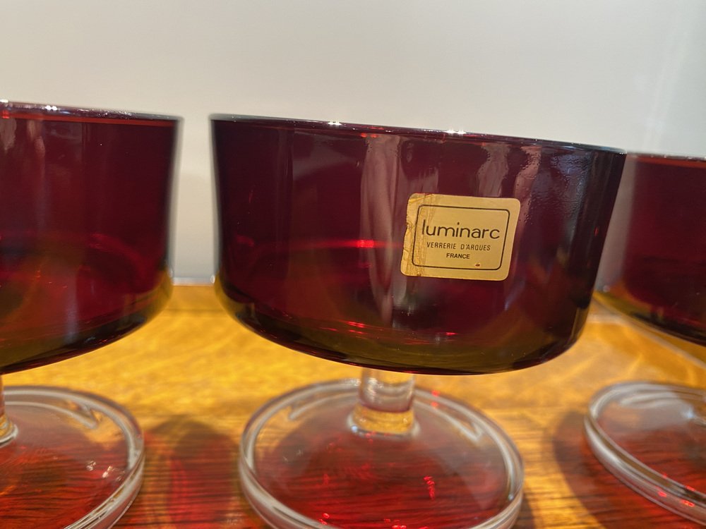 Luminarc Verrerie Darques France Ruby Red Sundae/Champagne Coupe ...