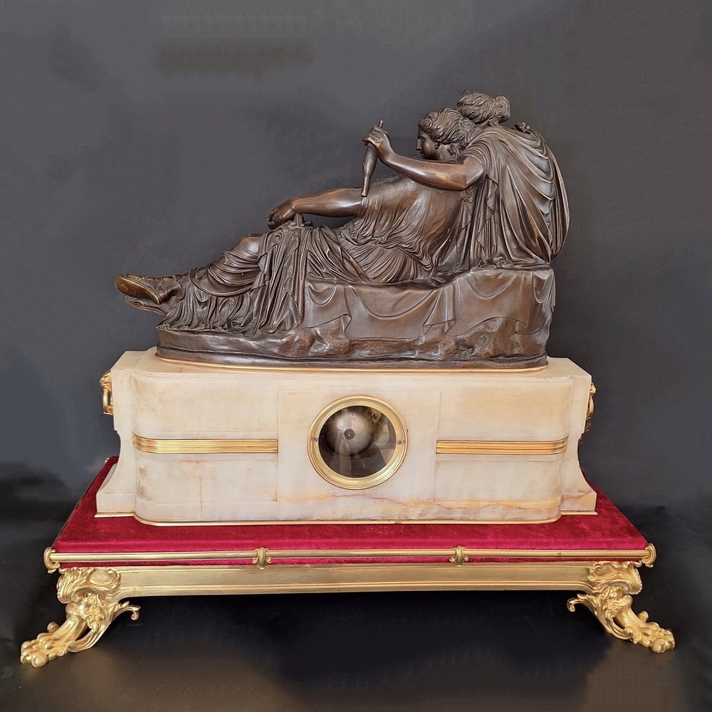 Clock Les Deux Parques by Ferdinand Barbedienne for sale at Pamono