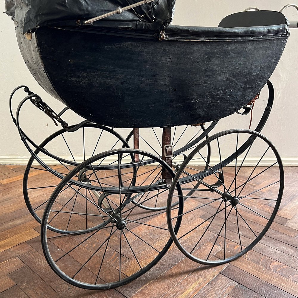 19th Century Black Baby Carriage, 1890s for sale at Pamono