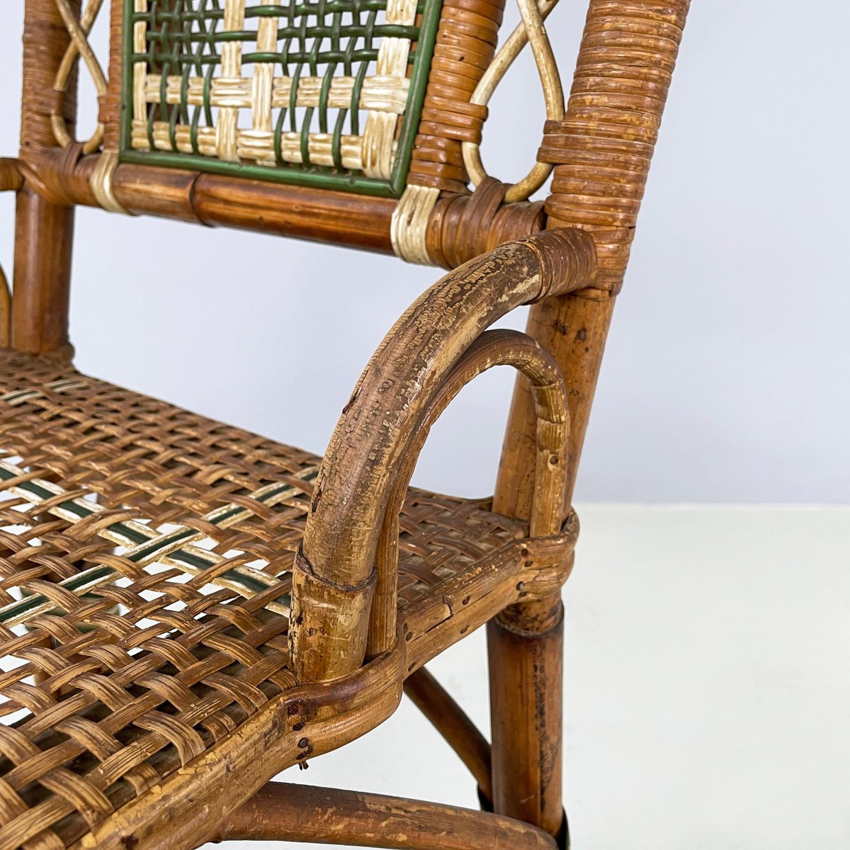 Italian Liberty Outdoor Chair in Rattan from Palazzo Falconi, 1890s for ...