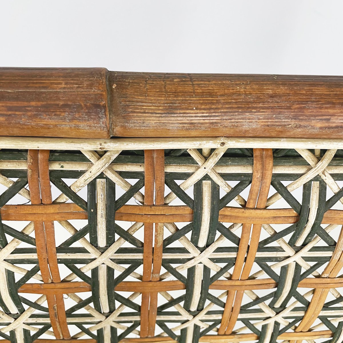 Italian Liberty Two-Seater Outdoor Bench in Rattan Palazzo Falconi ...