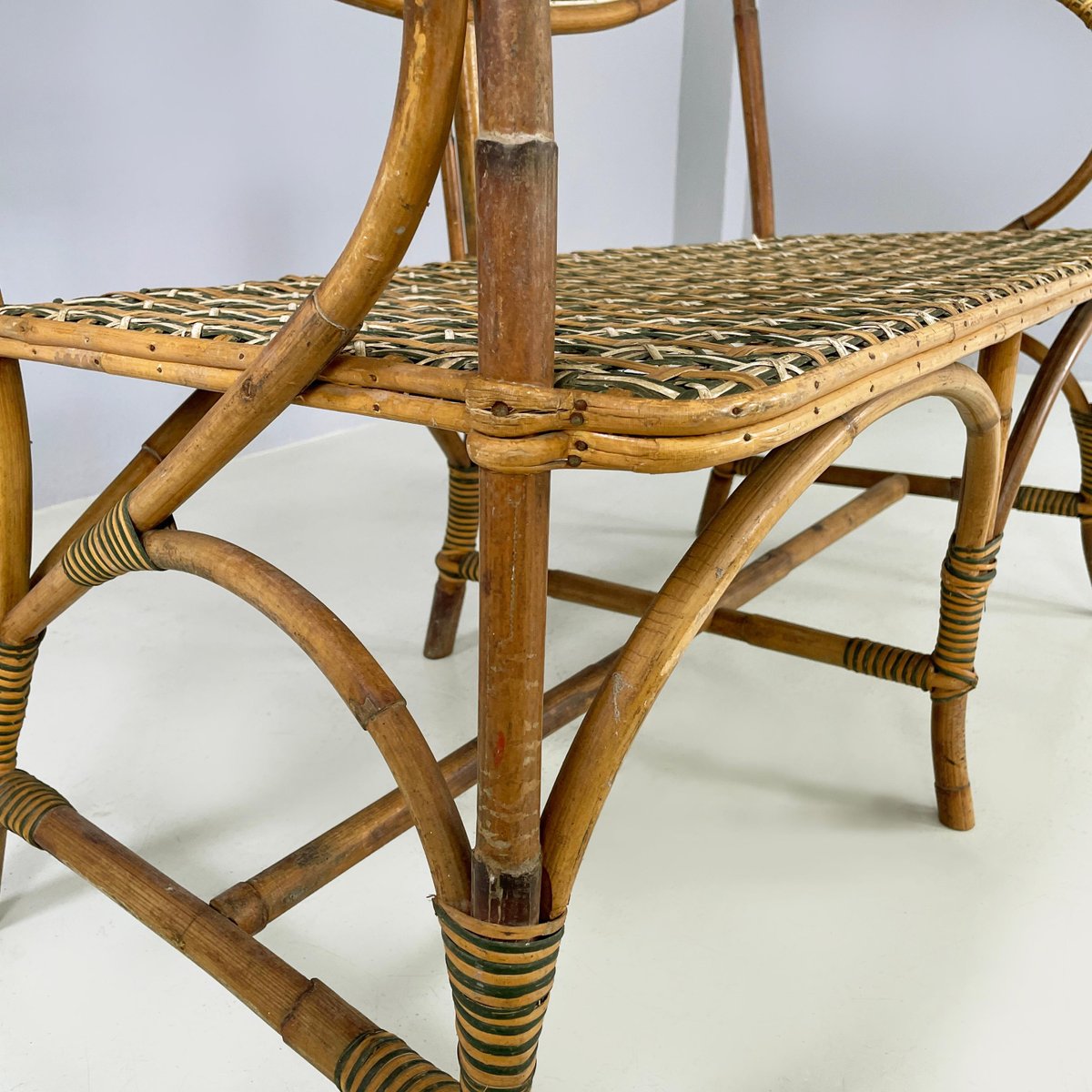 Italian Liberty Two-Seater Outdoor Bench in Rattan Palazzo Falconi ...