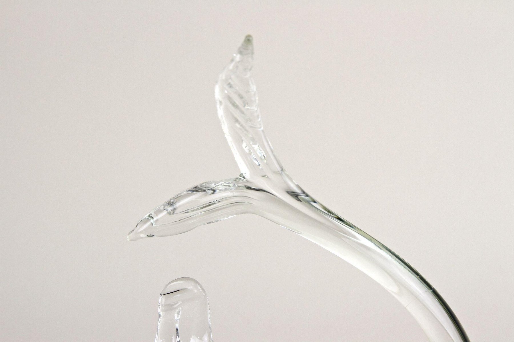 Murano Glass Fish Sculpture in Clear Glass, 1970 for sale at Pamono