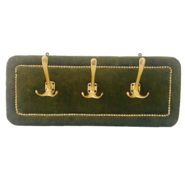 Vintage Baroque Green Velvet Coat Rack, 1970s for sale at Pamono