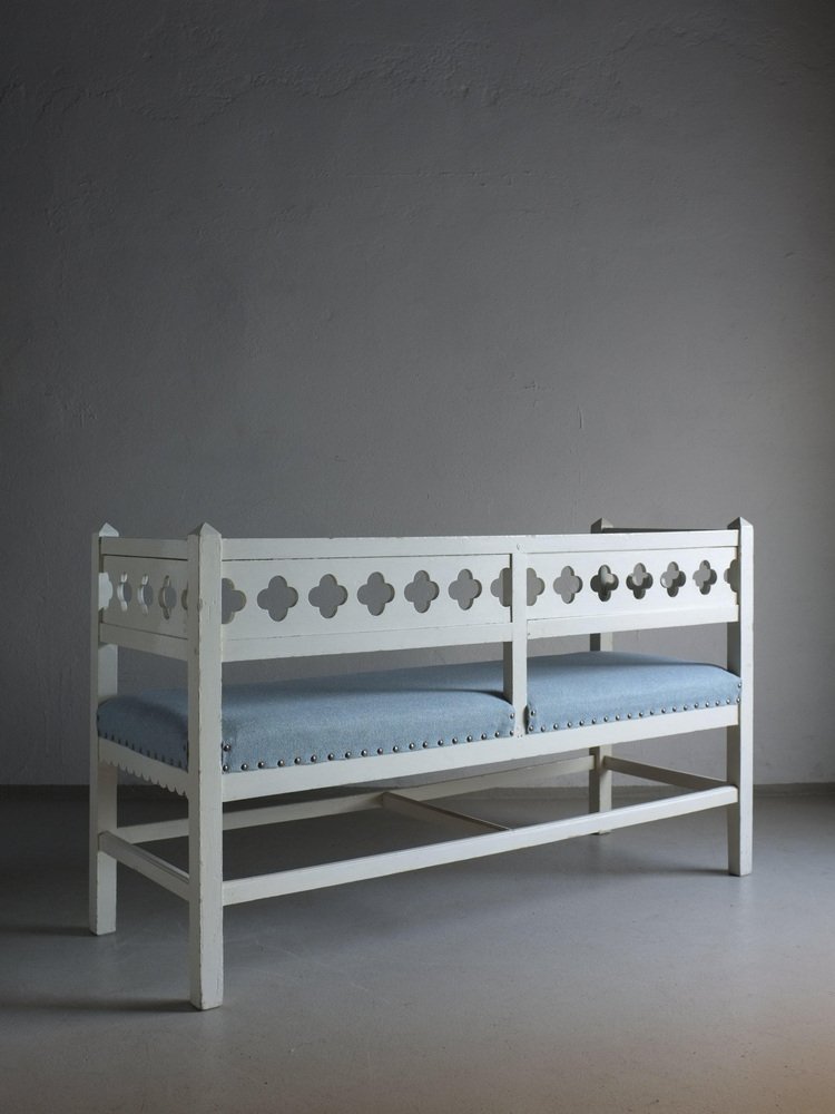 White Scalloped Bench in the style of Carl Larsson, Sweden, 1900s for ...
