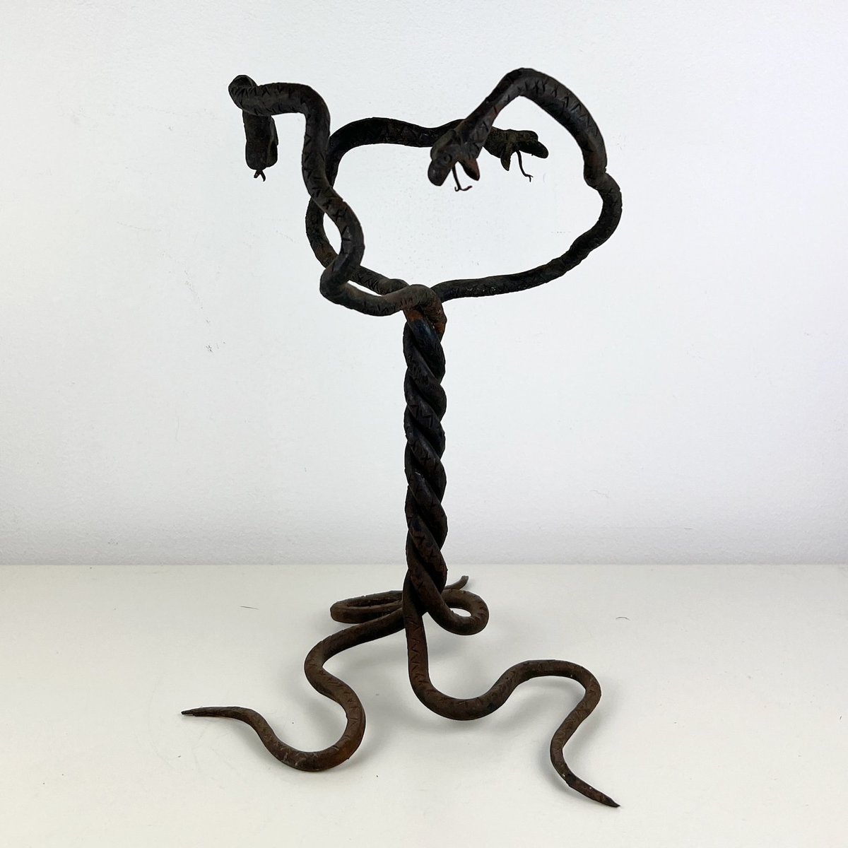 Antique Gothic Decor Cast Iron Snake Stand, 1890s for sale at Pamono