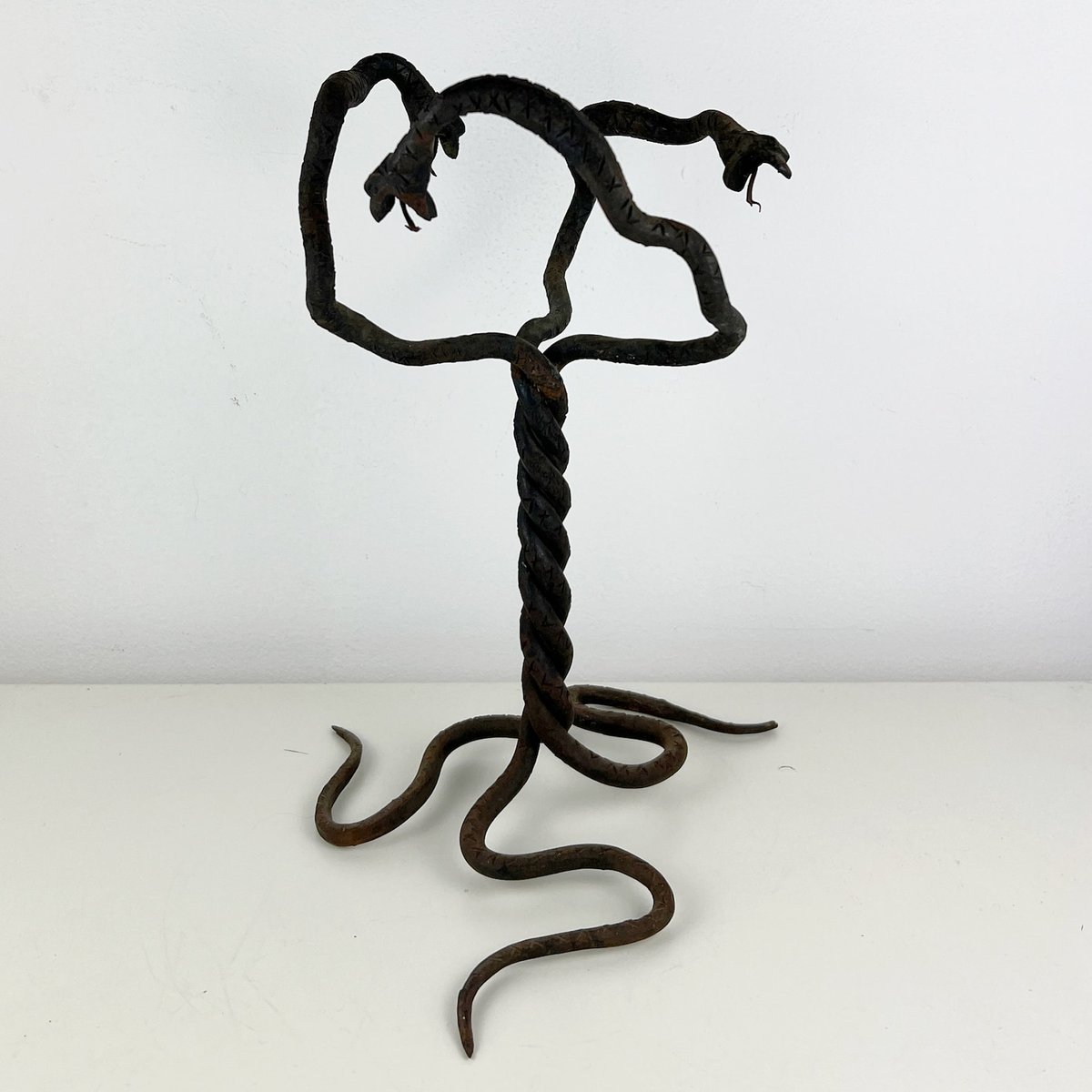 Antique Gothic Decor Cast Iron Snake Stand, 1890s for sale at Pamono