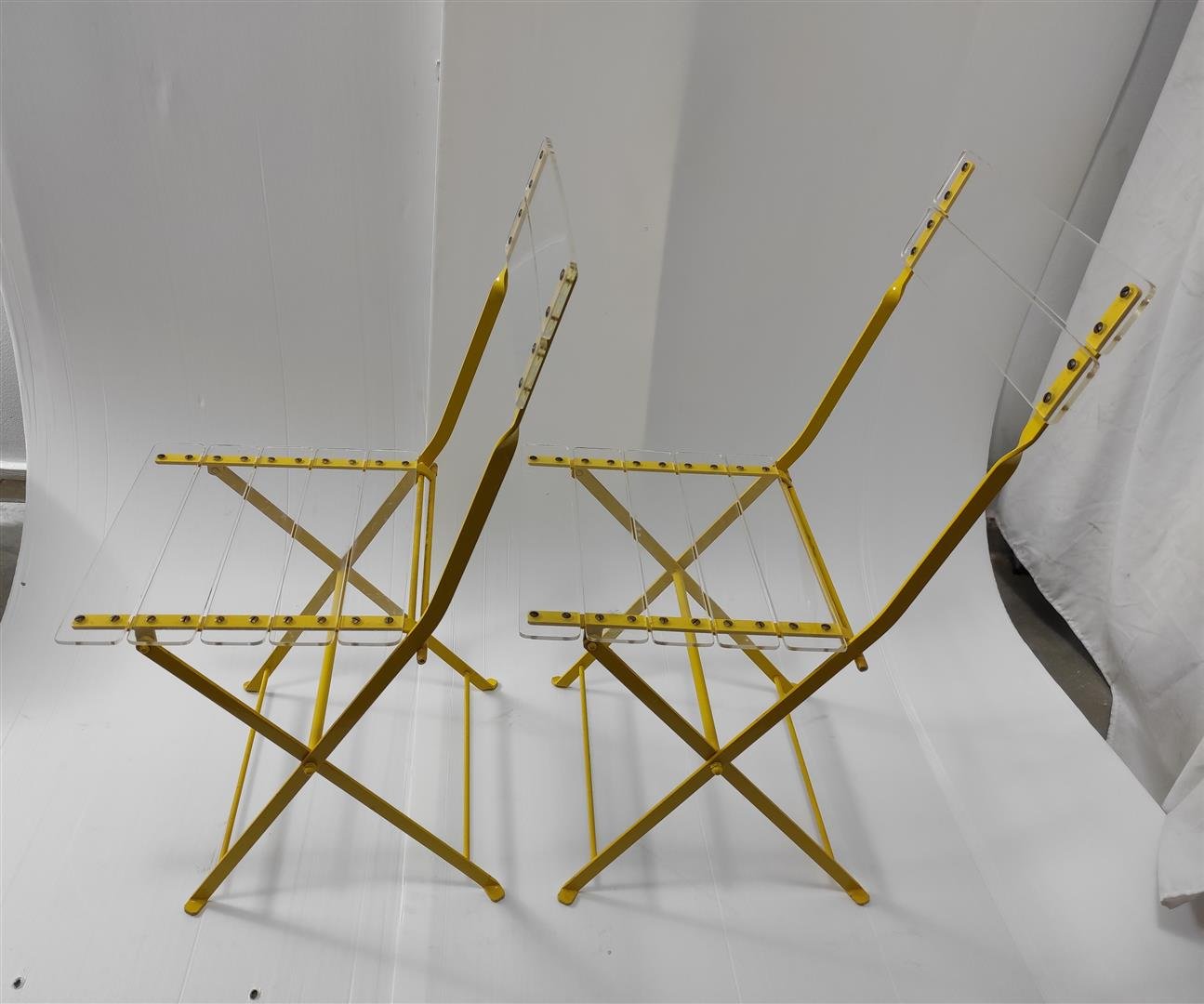 Set of Vintage Acrylic Glass Folding Chairs for sale at Pamono