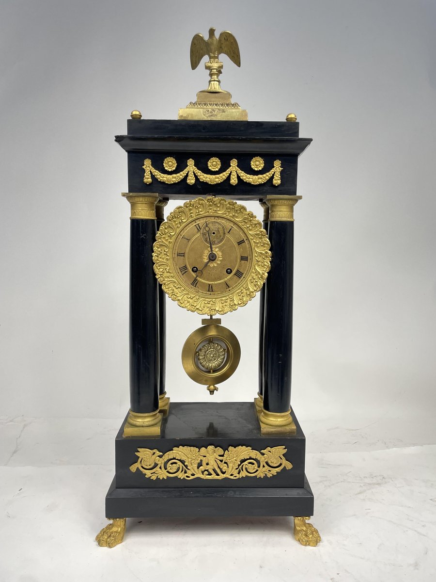 Antique French Empire Style Clock, 1800s for sale at Pamono
