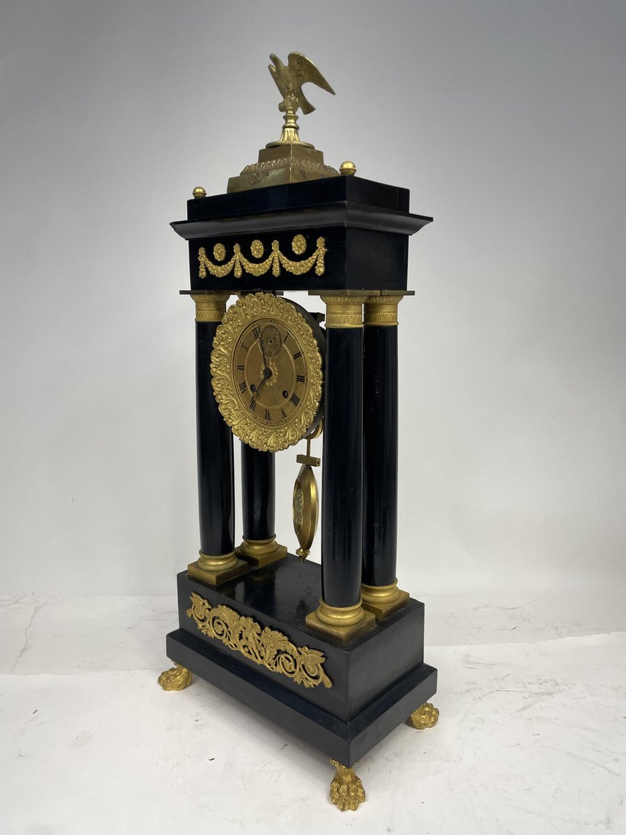 Antique French Empire Style Clock, 1800s for sale at Pamono