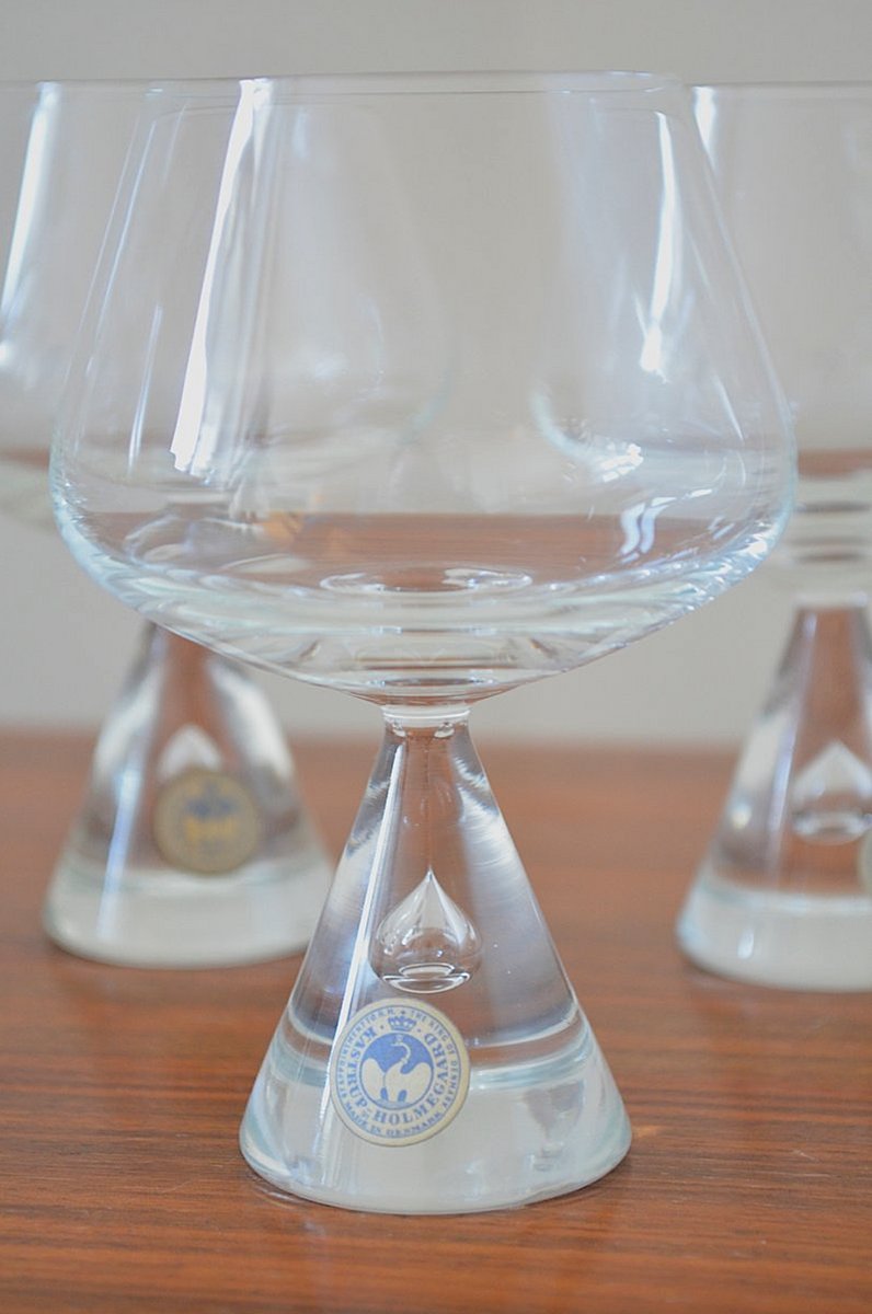 Vintage Princess Brandy Glasses by Bent Severin for Holmegaard, 1950s ...