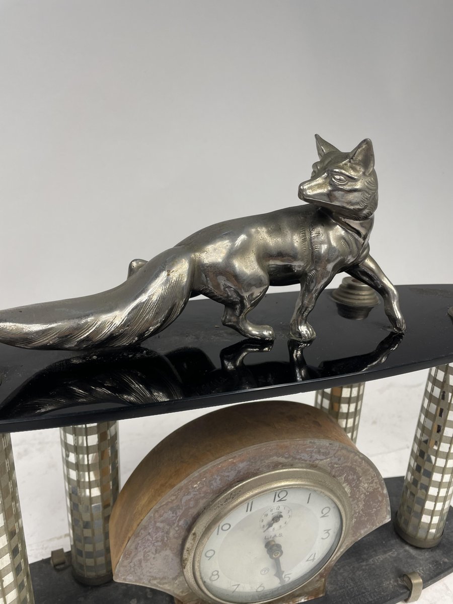 Art Nouveau Style Fox Clock, 1920s for sale at Pamono