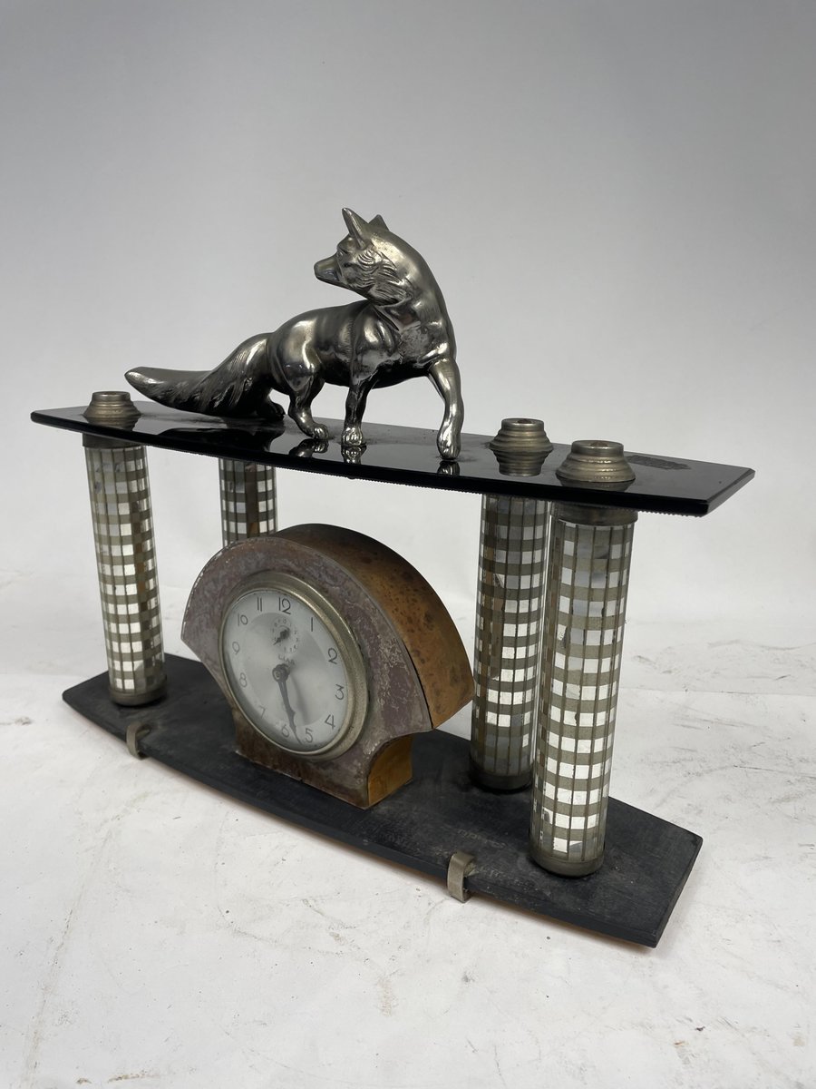 Art Nouveau Style Fox Clock, 1920s for sale at Pamono
