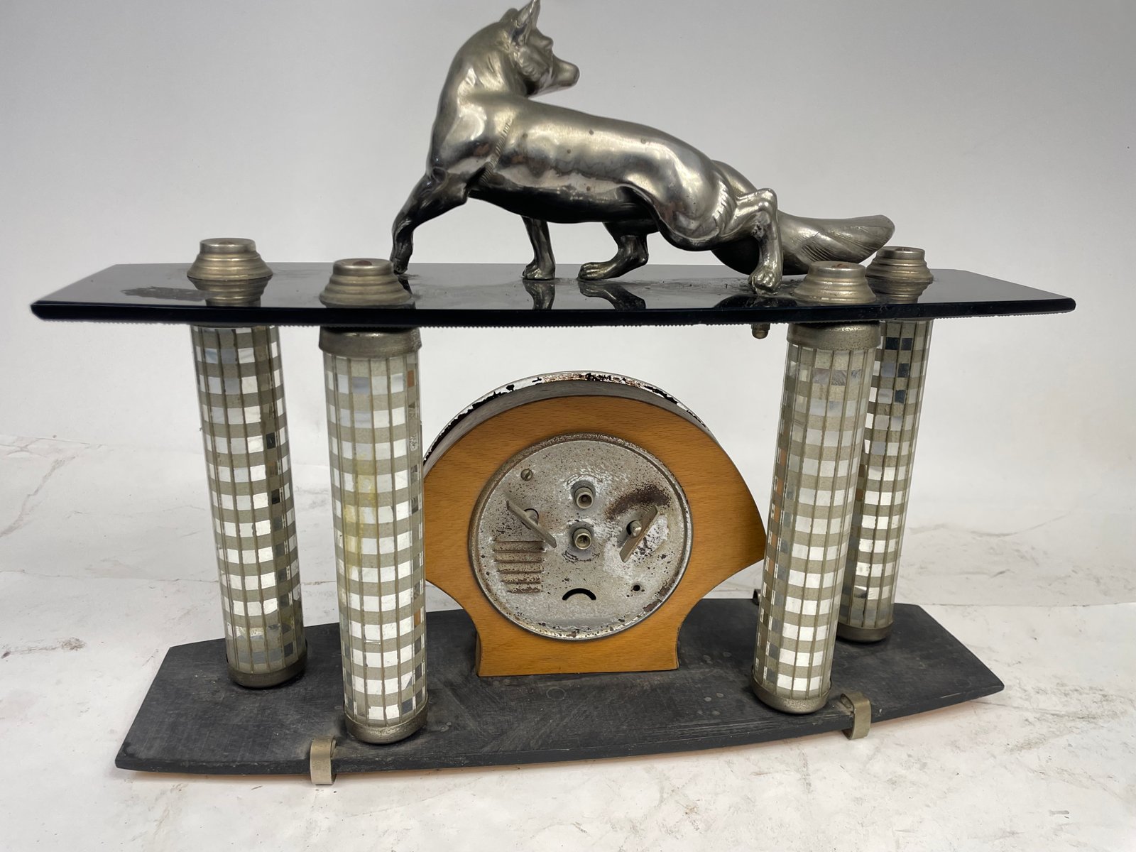 Art Nouveau Style Fox Clock, 1920s for sale at Pamono