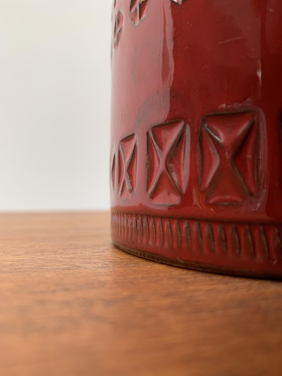 Mid-Century Italian Rimini Red Pottery Vase by Aldo Londi for Bitossi ...