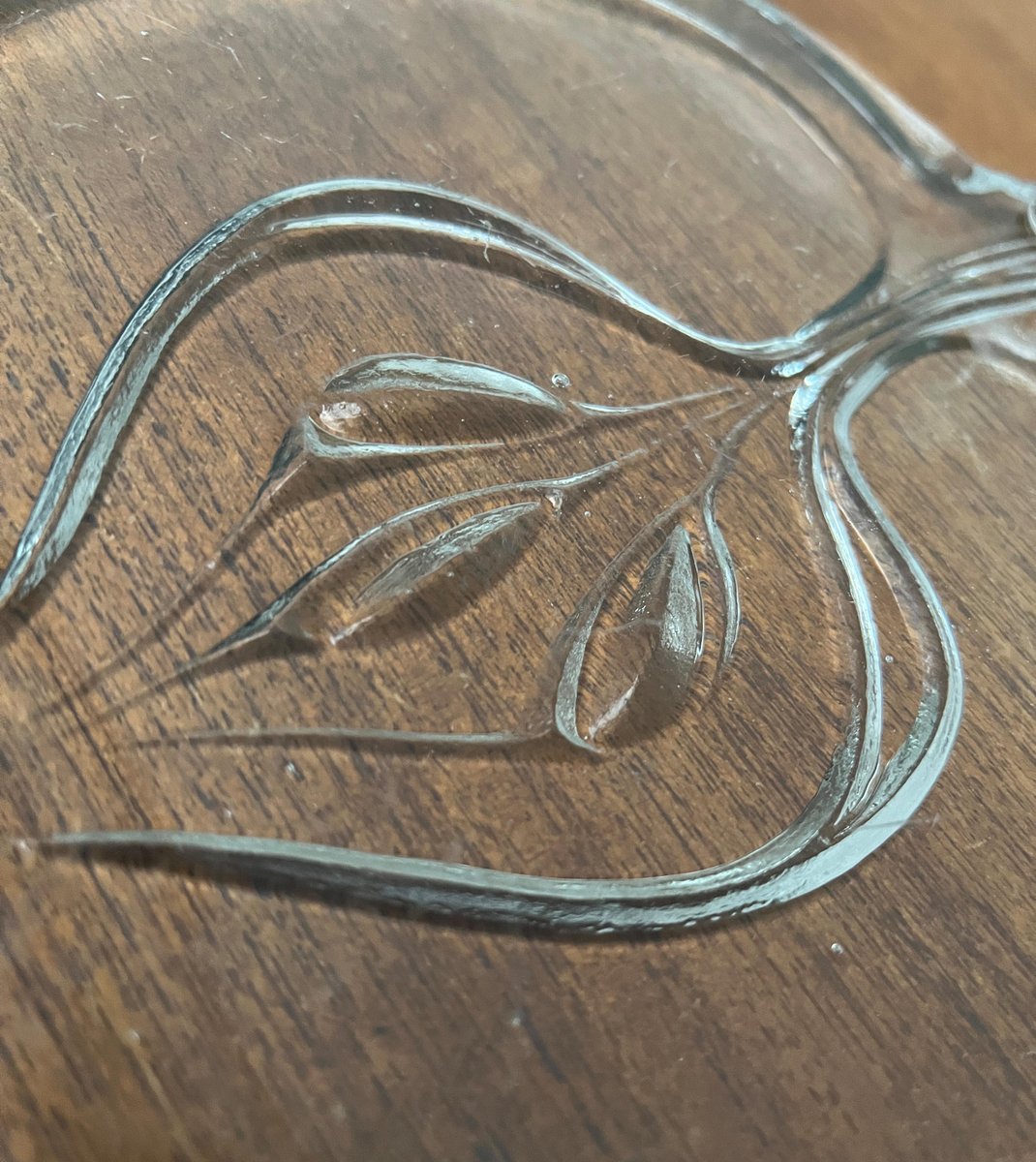 Vintage Scandinavian Heavy Glass Plate, 1970s for sale at Pamono