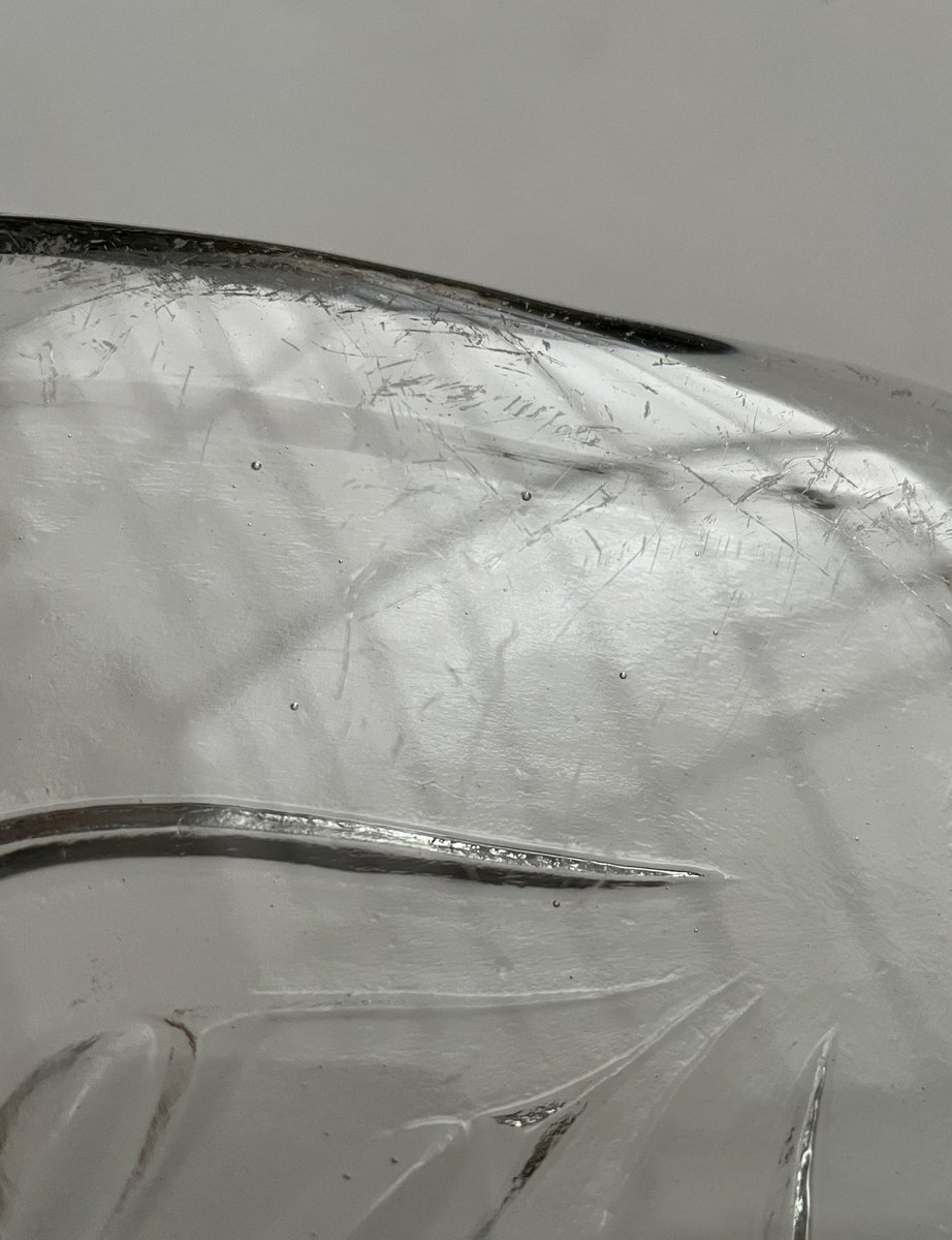 Vintage Scandinavian Heavy Glass Plate, 1970s for sale at Pamono