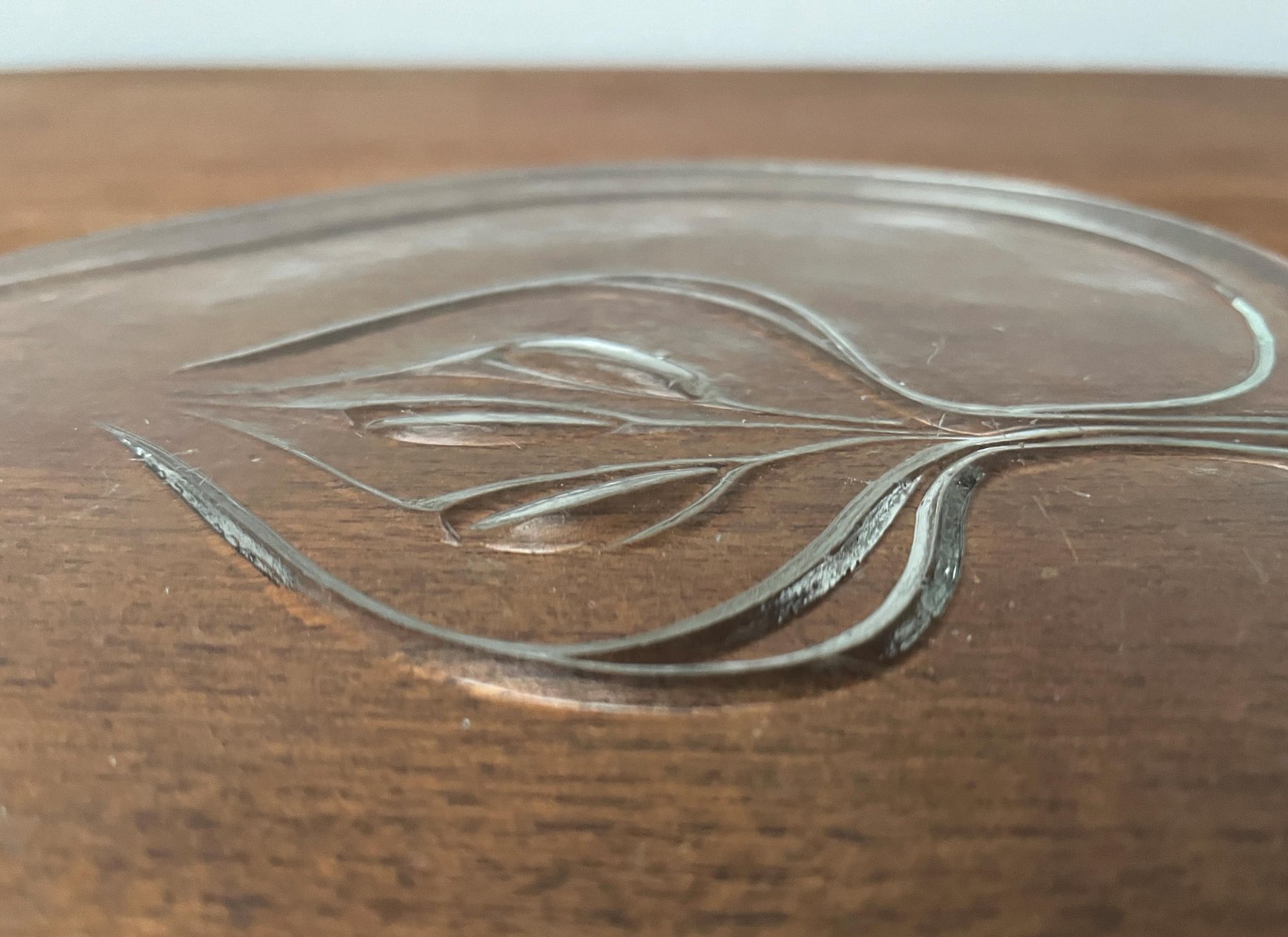 Vintage Scandinavian Heavy Glass Plate, 1970s for sale at Pamono