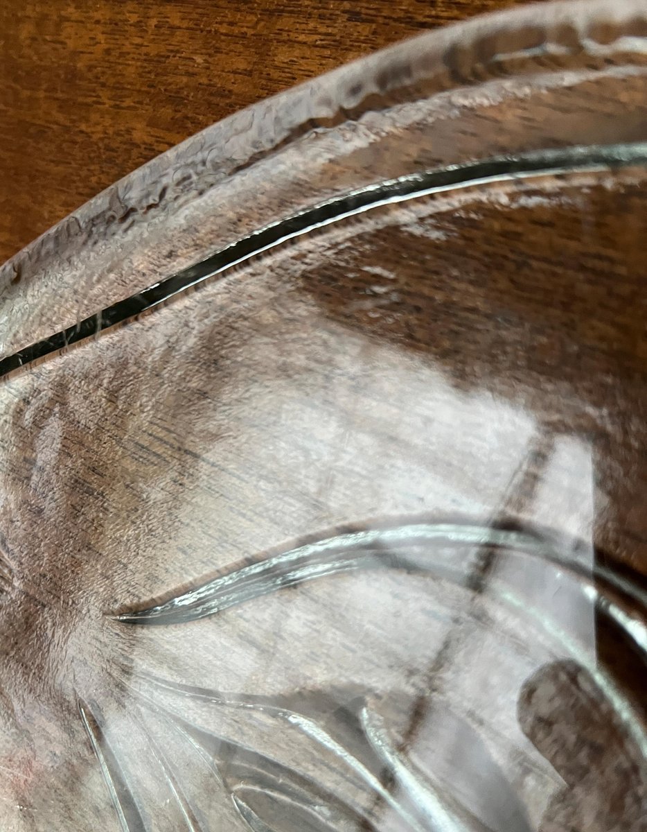 Vintage Scandinavian Heavy Glass Plate, 1970s for sale at Pamono