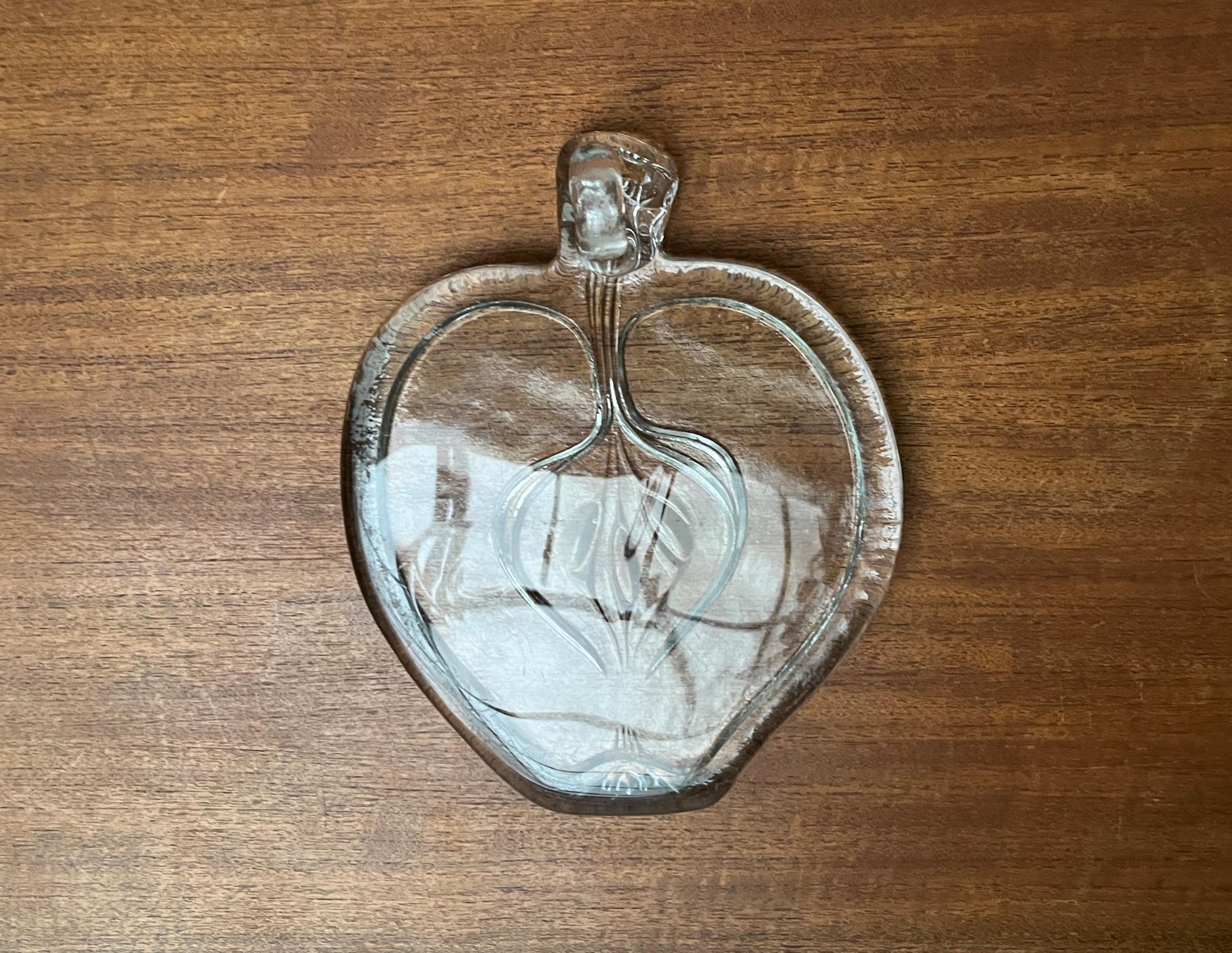 Vintage Scandinavian Heavy Glass Plate, 1970s for sale at Pamono