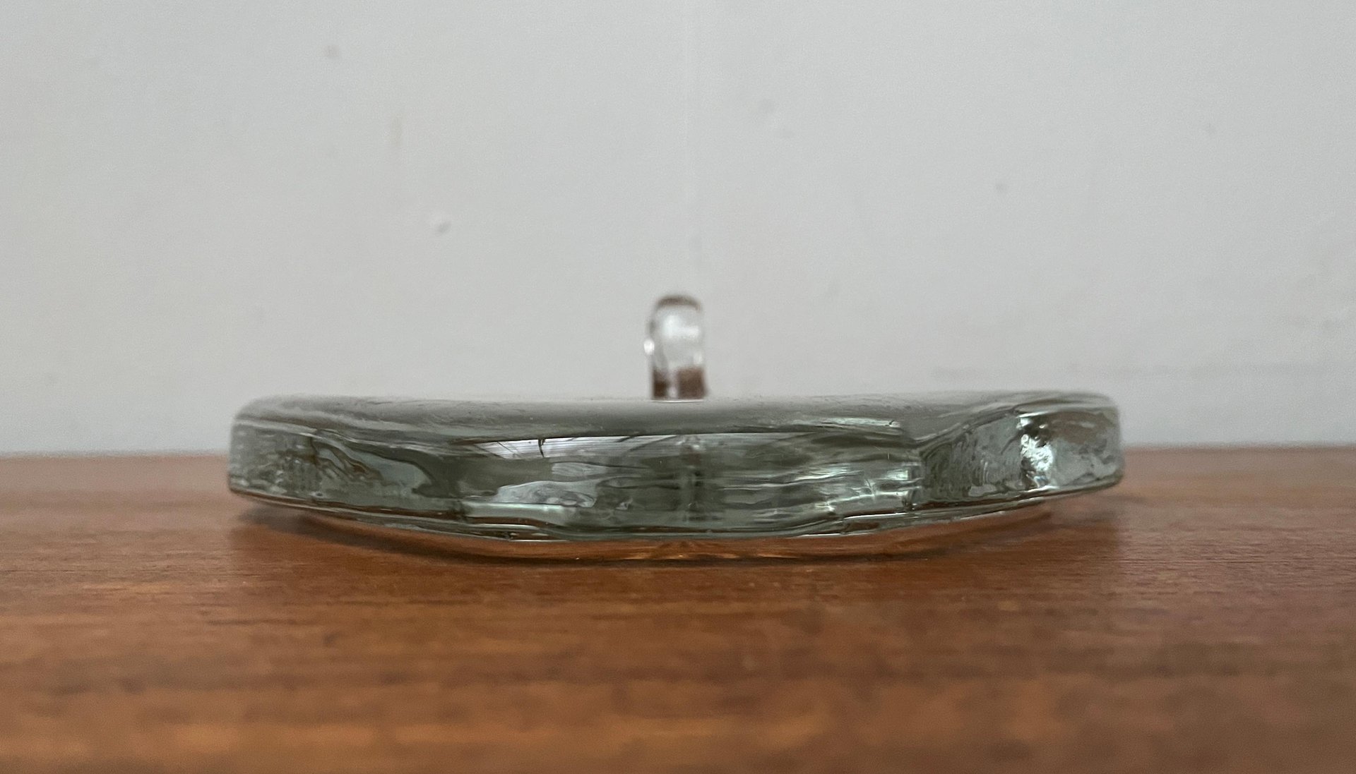 Vintage Scandinavian Heavy Glass Plate, 1970s for sale at Pamono