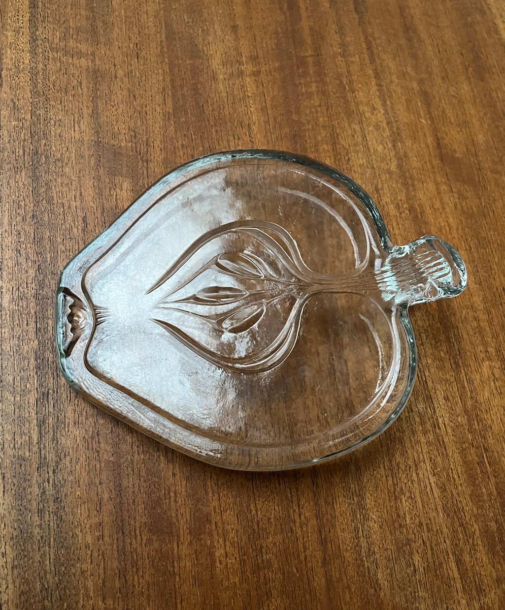 Vintage Scandinavian Heavy Glass Plate, 1970s for sale at Pamono