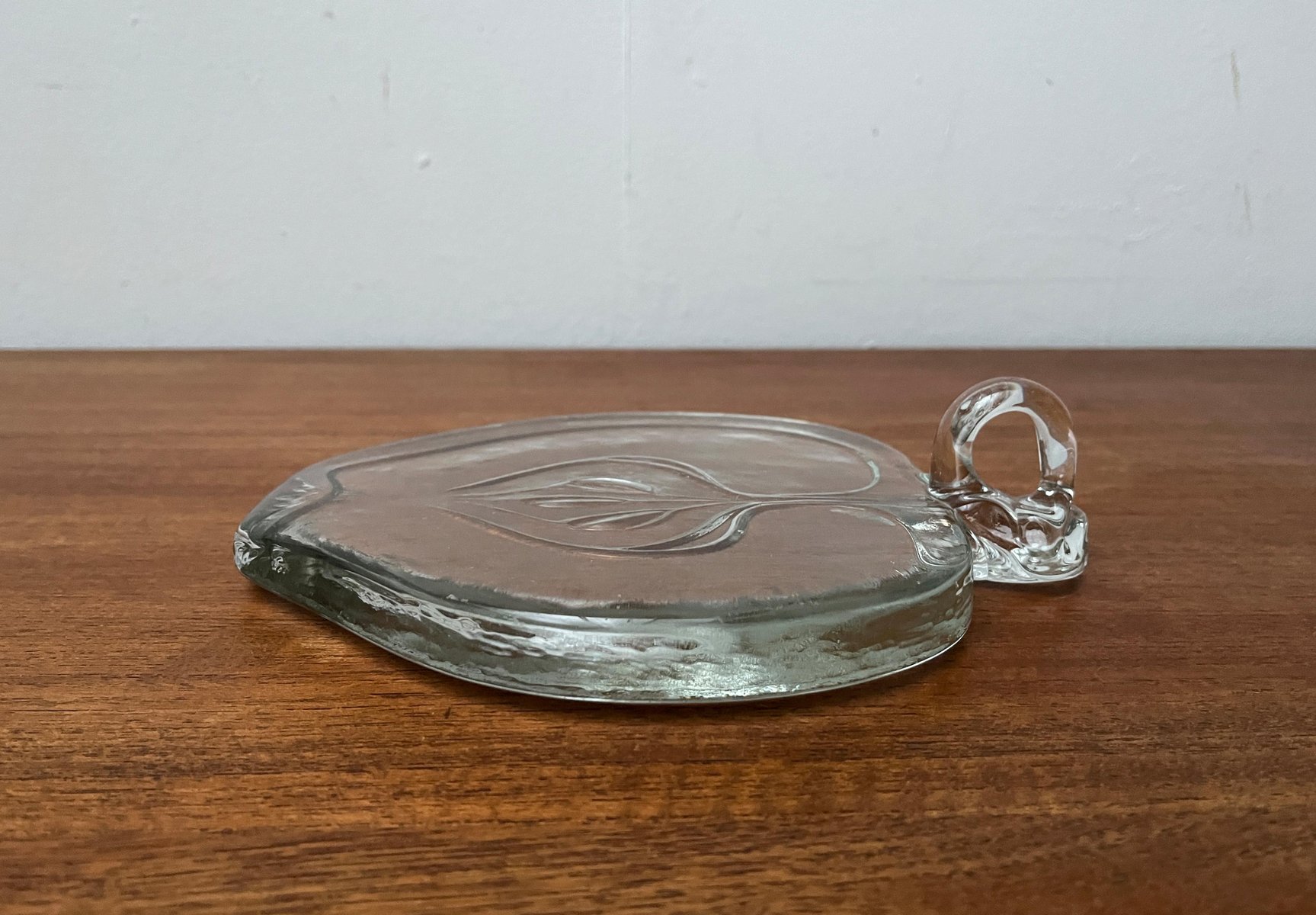 Vintage Scandinavian Heavy Glass Plate, 1970s for sale at Pamono