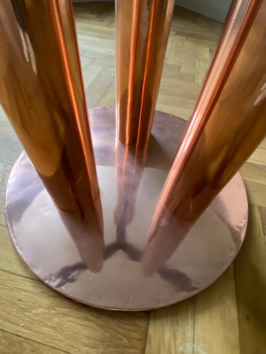 Copper Dining Table, France, 1970s for sale at Pamono