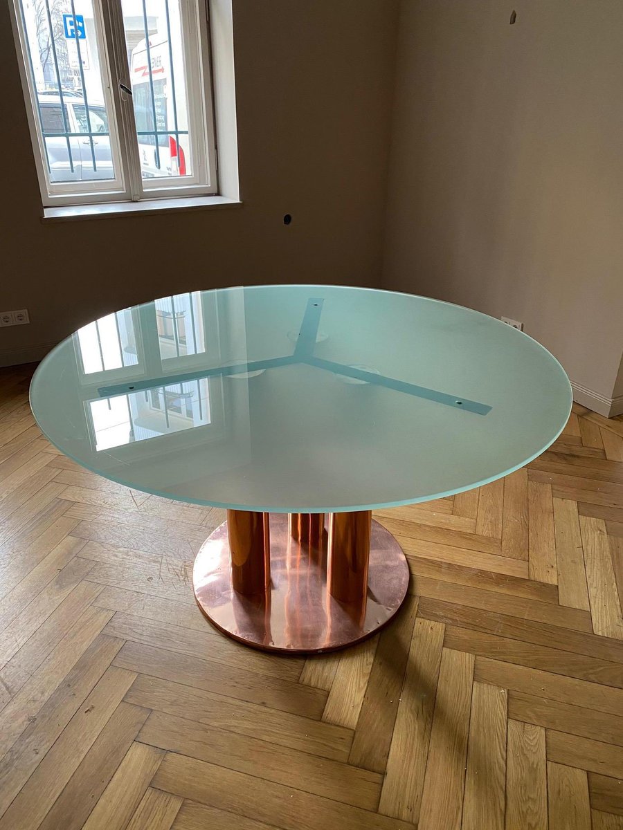 Copper Dining Table, France, 1970s for sale at Pamono