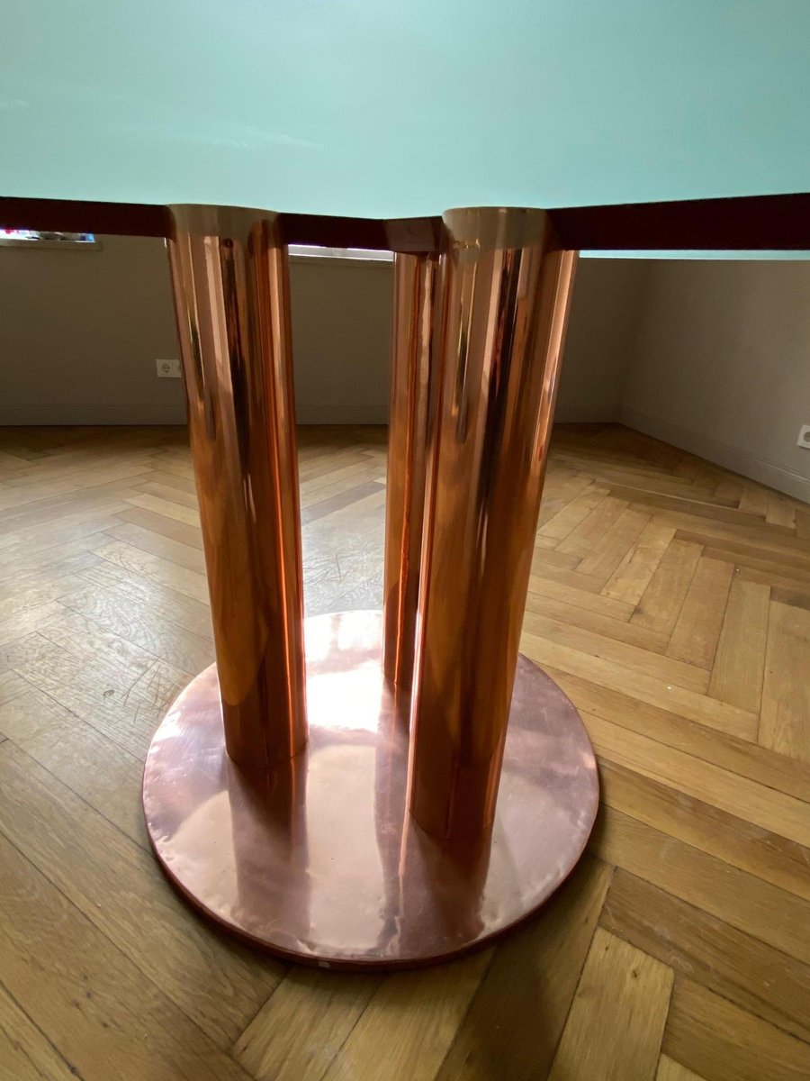 Copper Dining Table, France, 1970s for sale at Pamono
