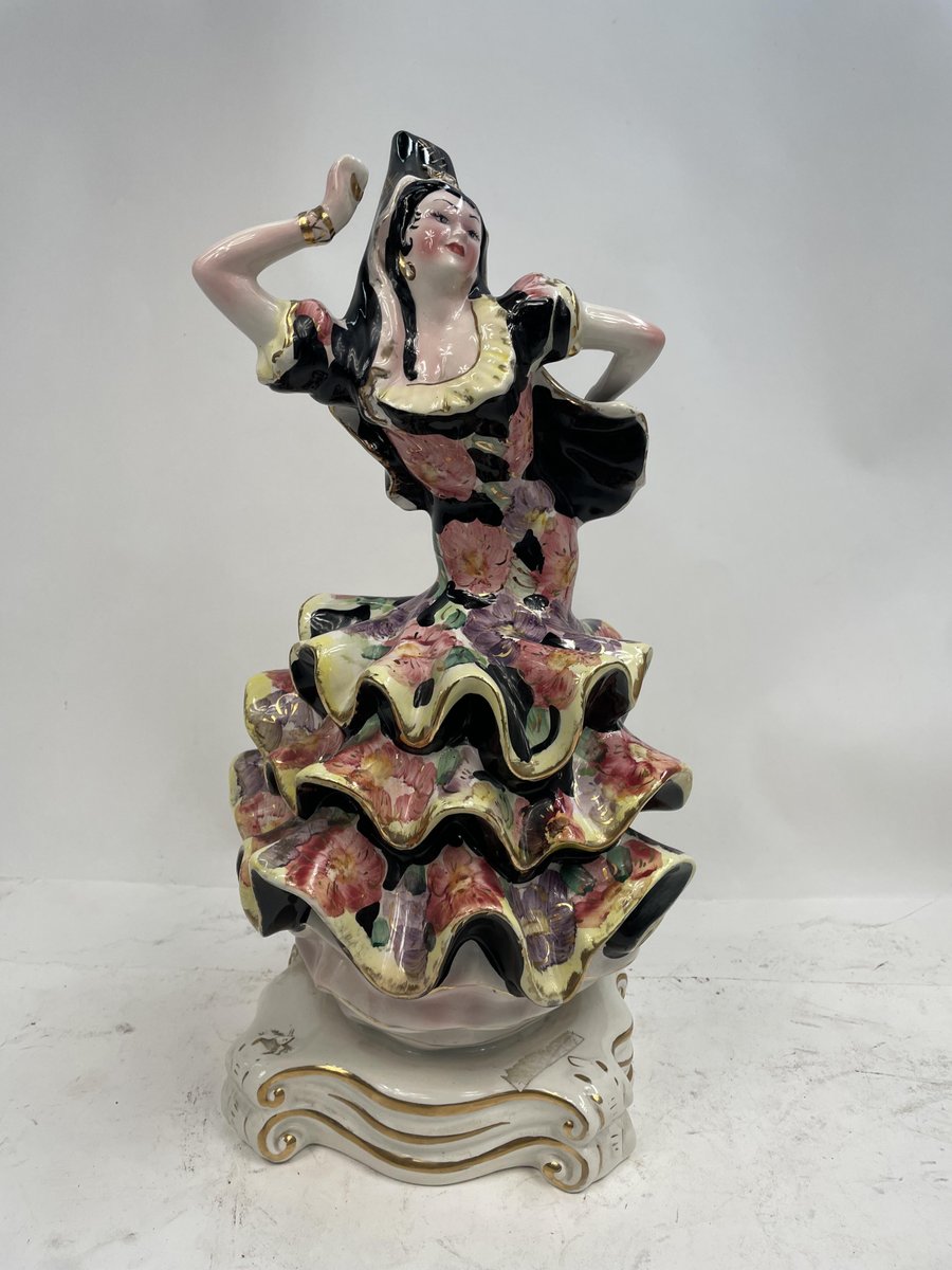 Dancer Ceramic Statue, 1940s for sale at Pamono