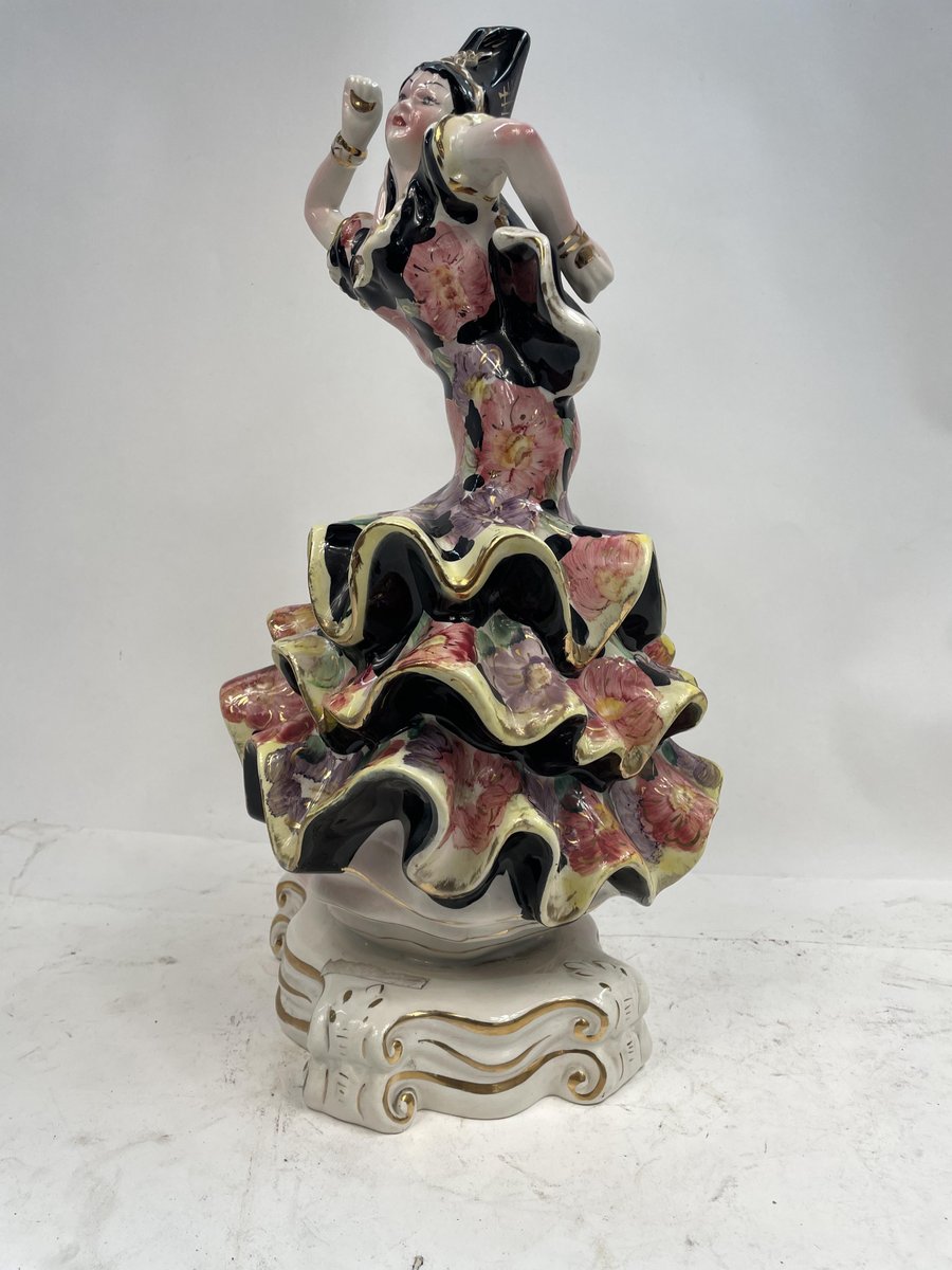 Dancer Ceramic Statue, 1940s for sale at Pamono