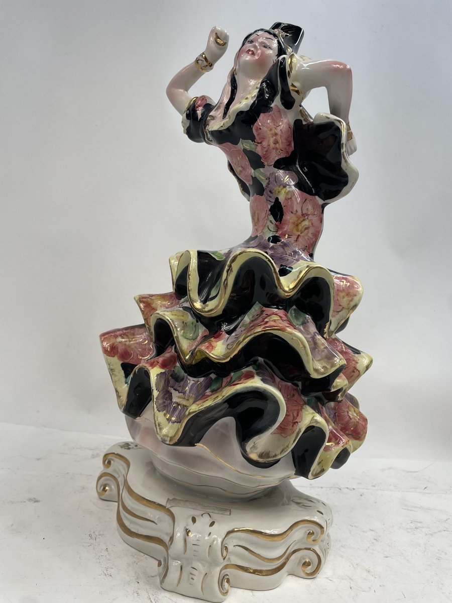 Dancer Ceramic Statue, 1940s for sale at Pamono