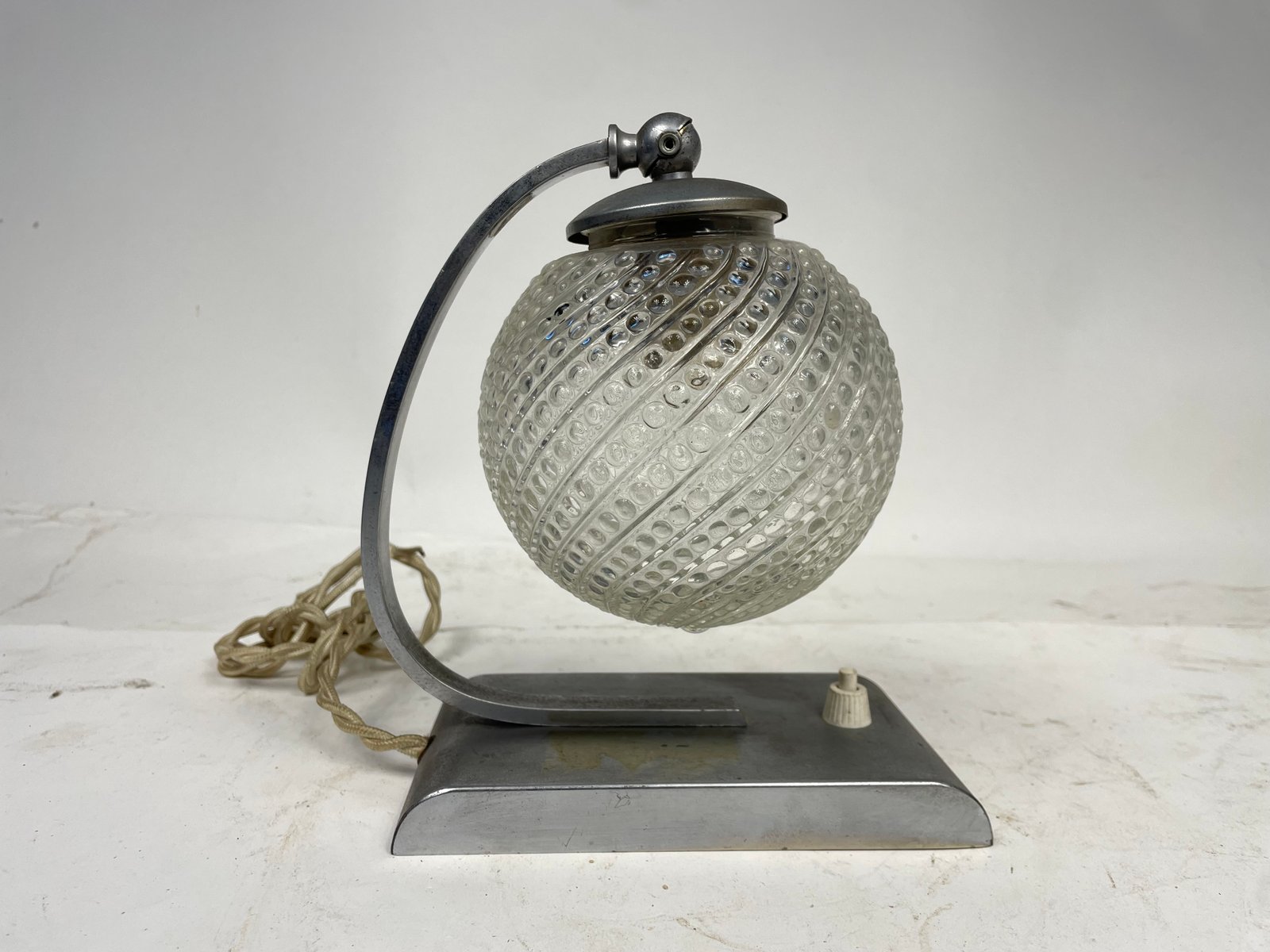 Art Deco Table Lamp in Inlaid Glass, 1930s for sale at Pamono