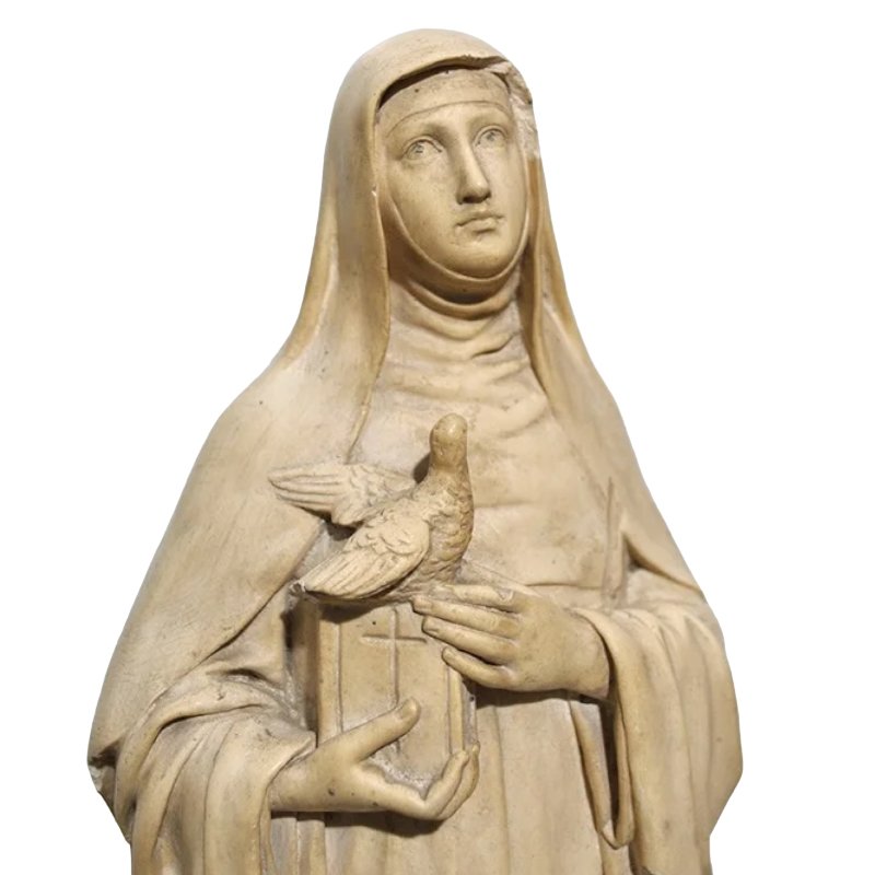 Antique Sculpture of Saint Scholastica on Plaster, 1800s for sale at Pamono
