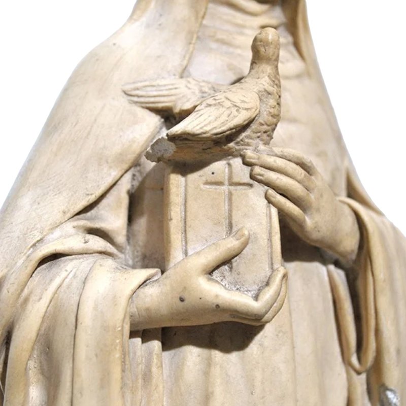 Antique Sculpture of Saint Scholastica on Plaster, 1800s for sale at Pamono