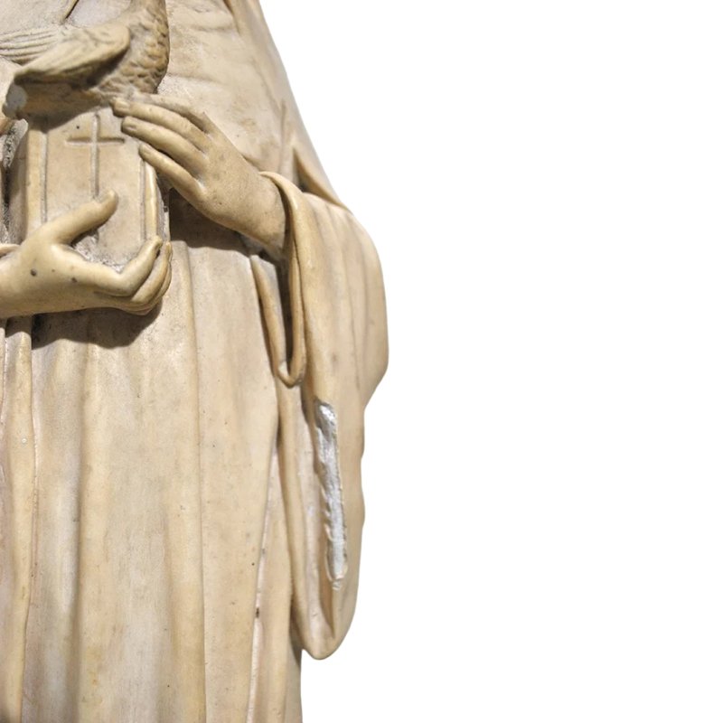Antique Sculpture of Saint Scholastica on Plaster, 1800s for sale at Pamono