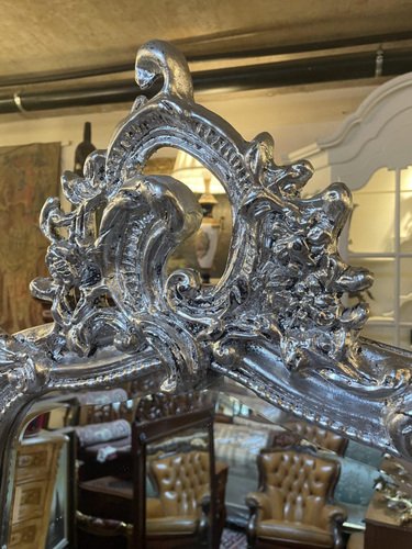 Silver Gilt Tall and Narrow Mirror for sale at Pamono