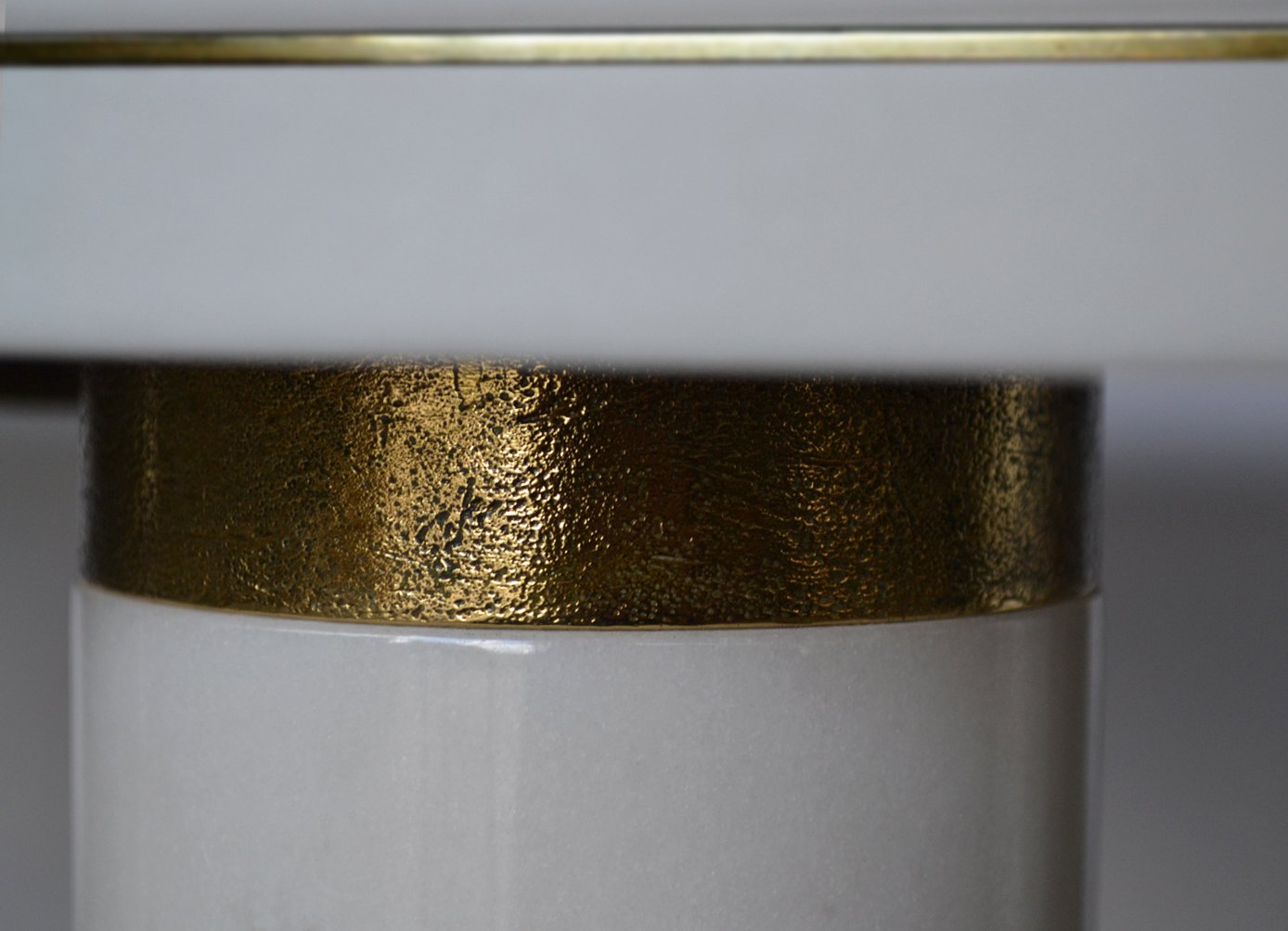 Square White Marble Table with Cast Brass Inserts from Cupioli Living ...